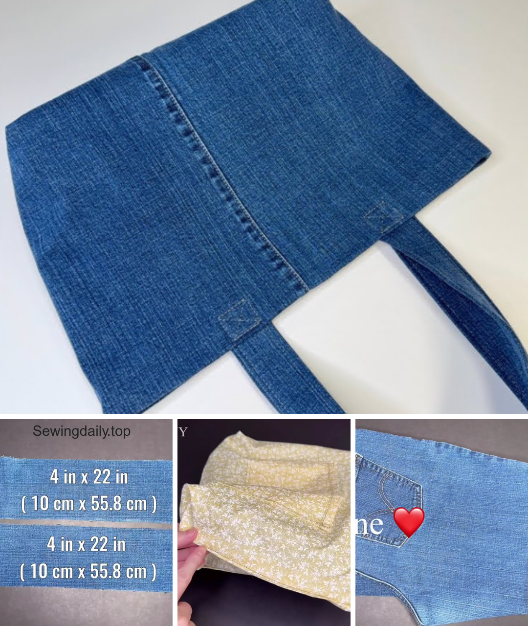 DIY Denim Bag: Transform Old Jeans into a Stylish Tote (No Zipper ...