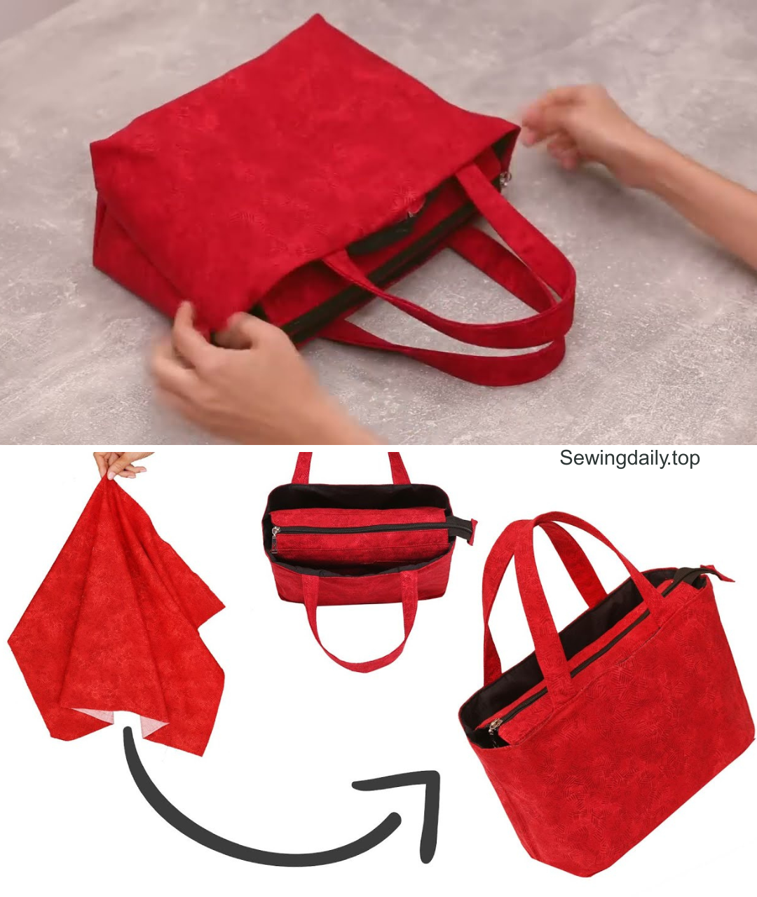 Sew Your Own Triple-Compartment Handbag (DIY Pattern) - Sewing Daily